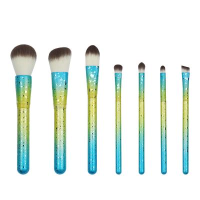 China High end Makeup Brush Set 7 Pcs Durable Gradient Color Vegan Beauty Tool for sale