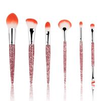 China Customizable 6-Piece Cosmetic Makeup Brush Set with Star Glitter Handle for OEM for sale
