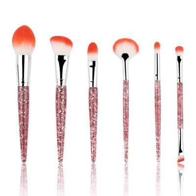 China Customizable 6-Piece Cosmetic Makeup Brush Set with Star Glitter Handle for OEM for sale