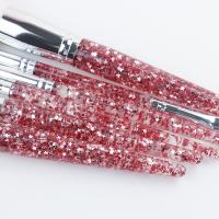 China Customizable 6-Piece Cosmetic Makeup Brush Set with Star Glitter Handle for OEM for sale