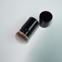China Retractable Kabuki Makeup Brush Black Synthetic Hair Aluminum Handle Single for sale