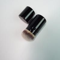 China Retractable Kabuki Makeup Brush Black Synthetic Hair Aluminum Handle Single for sale