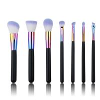 China Rainbow Ferrule Makeup Brush Set 7pcs Magical Party Series Flawless Look Synthetic Hair for sale