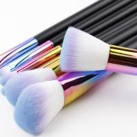China Rainbow Ferrule Makeup Brush Set 7pcs Magical Party Series Flawless Look Synthetic Hair for sale