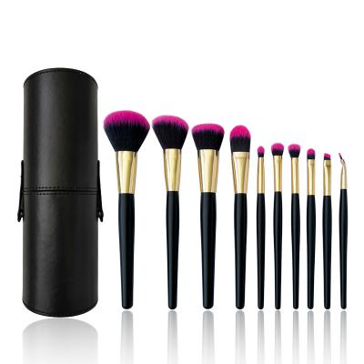 China Wholesale Private Label 10-Piece Makeup Brush Set Soft Synthetic Hair Wood Handle for sale