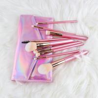 China OEM 9PCS Makeup Brush Set Low MOQ Vegan Pink Wood Handle Cosmetics Brushes for sale
