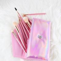 China OEM 9PCS Makeup Brush Set Low MOQ Vegan Pink Wood Handle Cosmetics Brushes for sale