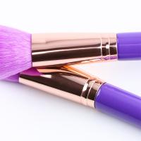 China Wholesale 6 Pcs Purple Wood Handle Makeup Brush Set with Bag Synthetic Hair Aluminum Ferrule for sale