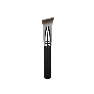 China Triangular Single Makeup Brush Angled Flat Bristle Synthetic Hair Copper Ferrule for Foundation for sale