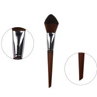 China Square Loose Powder Facial Makeup Brush Copper Ferrule Solid Wood Single for sale