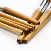 China 7PCS Classical Makeup Brush Log Wooden Handle Soft Dense Bristles Makeup Brush for sale