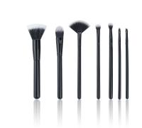 China 7pcs Essential Eyeshadow Makeup Brush Set Soft Synthetic Hair Black ISO Certified for sale