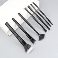 China 7pcs Essential Eyeshadow Makeup Brush Set Soft Synthetic Hair Black ISO Certified for sale
