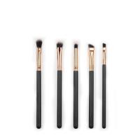 China Wooden Handle 5pcs Smudge Eyeshadow Blending Brush Set for sale