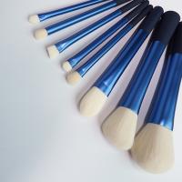 China Pro Level Quality Full Face Makeup Brush Set With Durable Blue Plastic Handle for sale