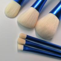 China Pro Level Quality Full Face Makeup Brush Set With Durable Blue Plastic Handle for sale
