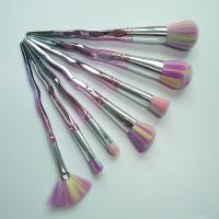 China 7pcs Gradient Plastic Handle Makeup Brush Set Colorful Synthetic Hair ISO9001 for sale