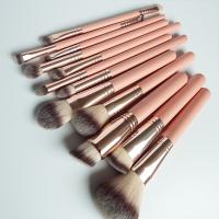 China 11PCS Pink Makeup Brush Set Synthetic Bristles Powder Foundation Brush ISO9001 for sale