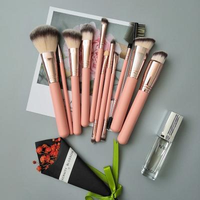 China 11PCS Pink Makeup Brush Set Synthetic Bristles Powder Foundation Brush ISO9001 for sale