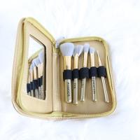 China Grey Synthetic Mini Makeup Brushes 5PCS Portable Travel Set with PU Bag for sale