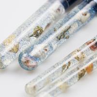 China Mini Travel Makeup Brush Set Transparent Handle with Glitter 10pcs Aluminum Ferrule for sale