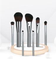 China 8PCS Oval Makeup Brush Set Gun Metal Handle Synthetic Bristles ISO9001 for sale