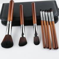 China 8PCS Wooden Handle Makeup Brush Set Synthetic Fiber Cosmetic Brushes Private Label for sale
