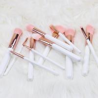 China 12PCS Cosmetic Makeup Brush Set Synthetic Hair Rose Gold Ferrule Wooden Handle for sale
