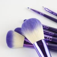 China Practical Custom 7 Makeup Brush Set Purple Lavender With Cotton Bag for sale