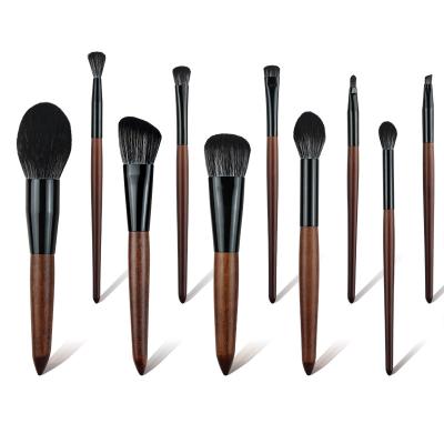 China Classic Powder Make Up Brush 10PCS High Resilience Bristle Log Handle for sale