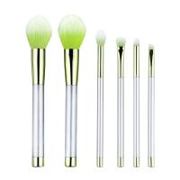 China Green Eco Friendly Makeup Brush Set Soft Bristle Plastic Professional Eye Makeup Brush Set for sale