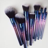 China Perfect Kabuki Makeup Brush Set Soft And Silky Hair Gradient Metal Handle for sale
