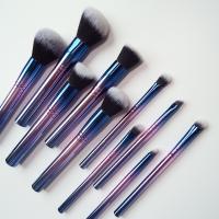 China Perfect Kabuki Makeup Brush Set Soft And Silky Hair Gradient Metal Handle for sale