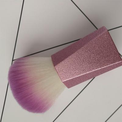 China OEM Custom Logo Pink Glitter Plastic Handle Kabuki Makeup Brush Synthetic Bristles 1000 Pcs MOQ for sale