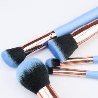 China 10 Piece Synthetic Makeup Brush Set Soft Bristles Wooden Handle Contour Blending for sale