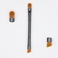 China Cosmetic Two Sided Makeup Brush Plastic Handle Aluminum Ferrule for sale