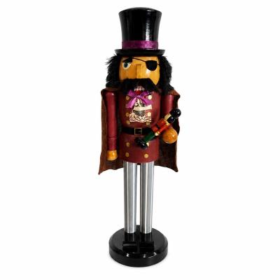 China Custom Burgundy Black Cape Soldier Nutcracker for sale