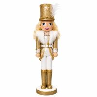 China Custom Gold White Female Soldier Nutcracker for sale