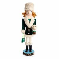 China Custom Green White Winter Female Soldier Nutcracker for sale