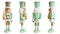 China Custom Mint Green Gold Royal Nutcracker for Christmas Display for sale