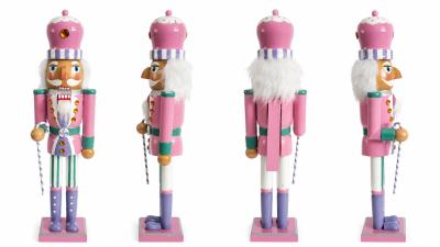China Custom Pink Pastel Royal Nutcracker for Christmas Display for sale