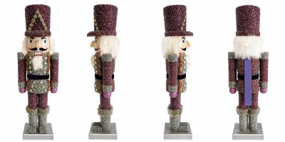 China Custom Purple Silver Soldier Nutcracker for Christmas Display for sale