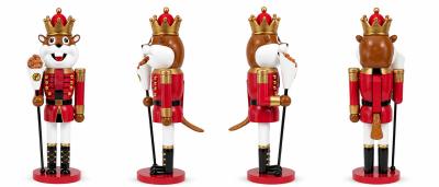 China Custom Red Gold Royal Animal Nutcracker for Christmas Display for sale