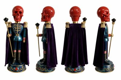 China Custom Red Skull King Nutcracker for Halloween and Holiday Display for sale