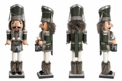 China Custom Silver Green Winter Soldier Nutcracker for Christmas Display for sale
