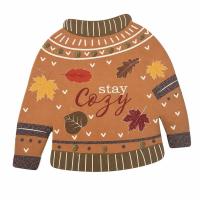 China Stay Cozy Sweater Shaped Wooden Fall Sign for sale