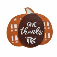 China Give Thanks Layered Wooden Pumpkin Fall Decoration for sale