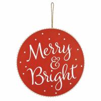 China Custom Wooden Round Christmas Hanging Sign Model 221 for sale