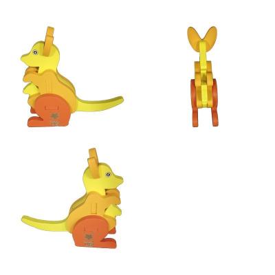 China Colorful Wooden Kangaroo Pull Toy for sale