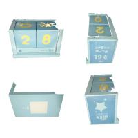 China Blue Wooden Number Block Calendar Toy for sale